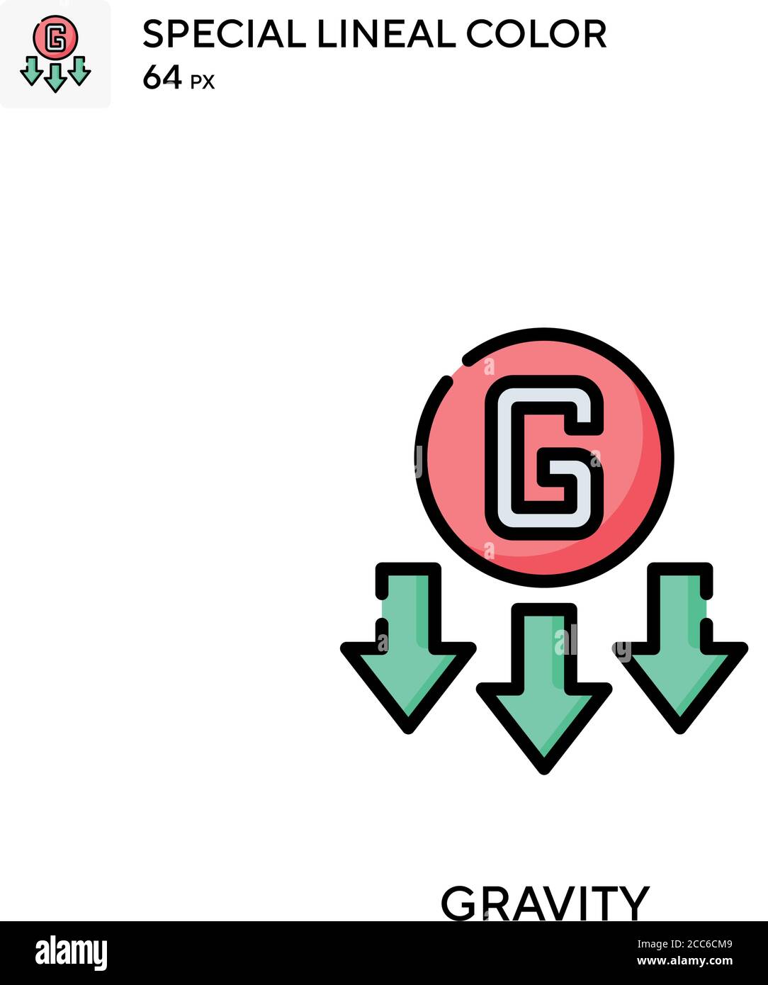Gravity soecial lineal color vector icon. Illustration symbol design ...