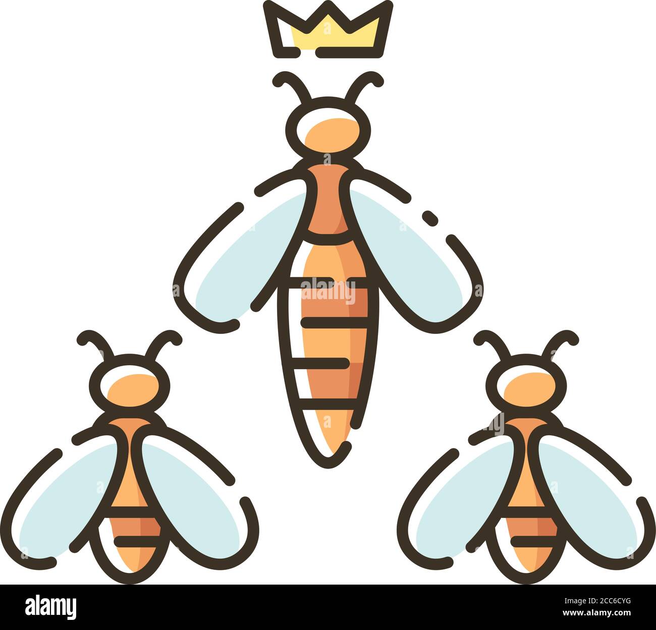 Queen bee RGB color icon Stock Vector Image & Art - Alamy