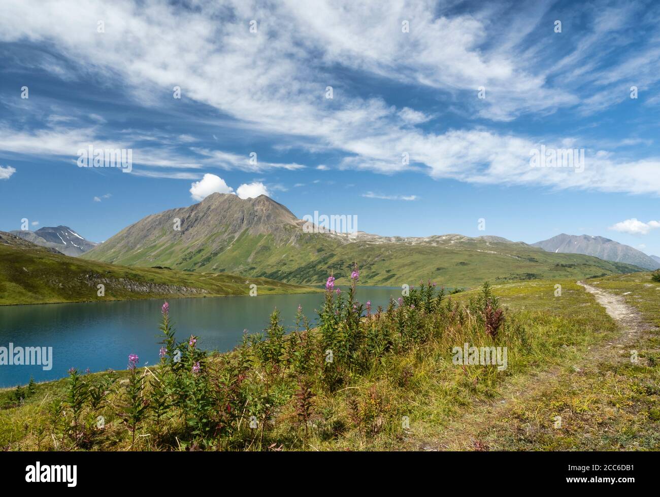 Lost Lake (Trail) and the Kenai Mountains in Southcentral Alaska Stock ...
