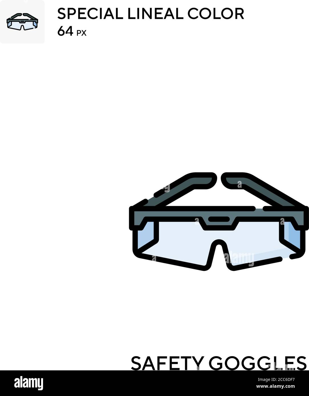 Safety goggles soecial lineal color vector icon. Illustration symbol ...