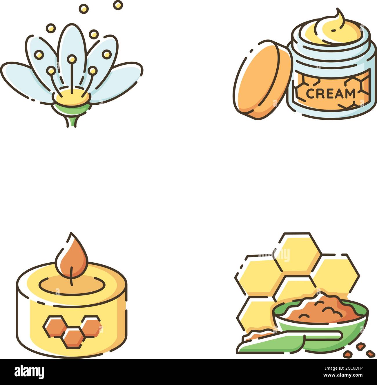 Homemade bee products RGB color icons set Stock Vector Image & Art - Alamy