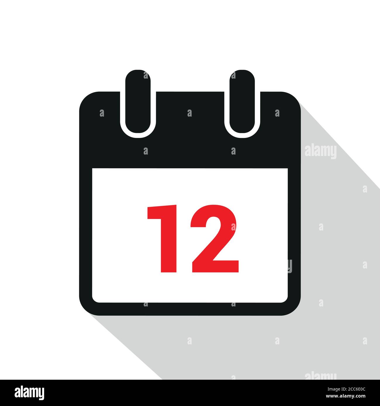 simple calendar icon 12 on white background vector illustration EPS10 ...