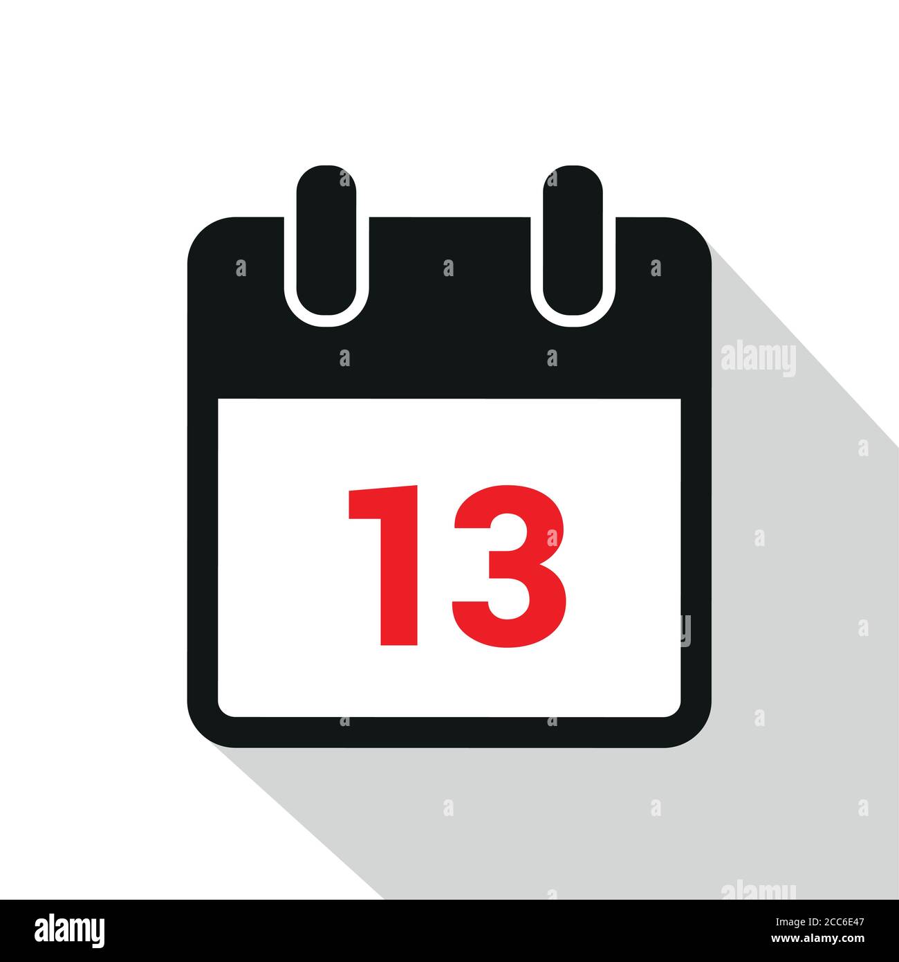 simple calendar icon 13 on white background vector illustration EPS10 ...