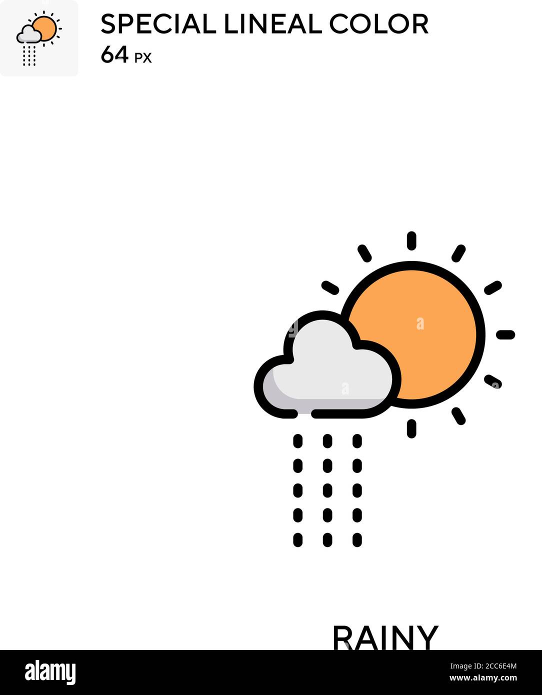 Rainy soecial lineal color vector icon. Illustration symbol design template for web mobile UI ...