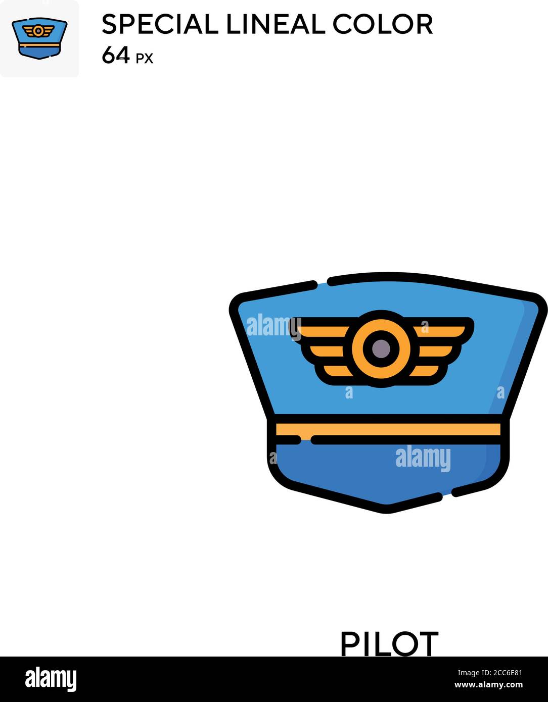 Pilot soecial lineal color vector icon. Illustration symbol design ...
