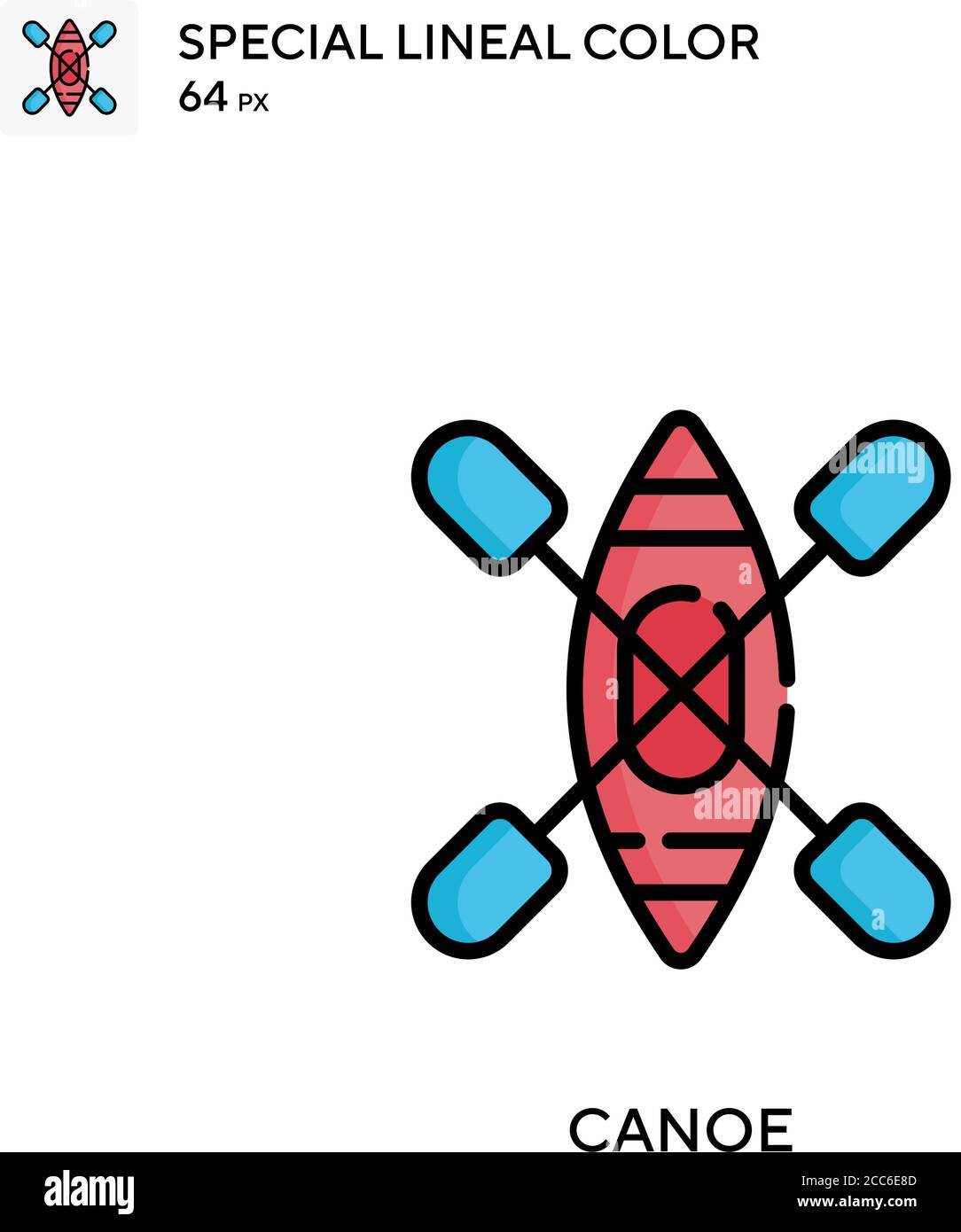 Canoe soecial lineal color vector icon. Illustration symbol design ...
