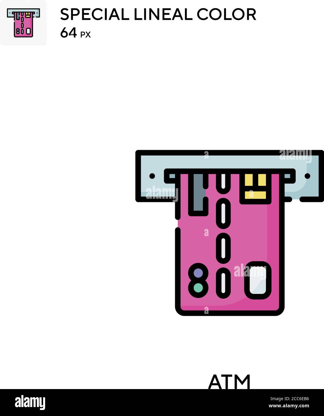 Atm soecial lineal color vector icon. Illustration symbol design ...