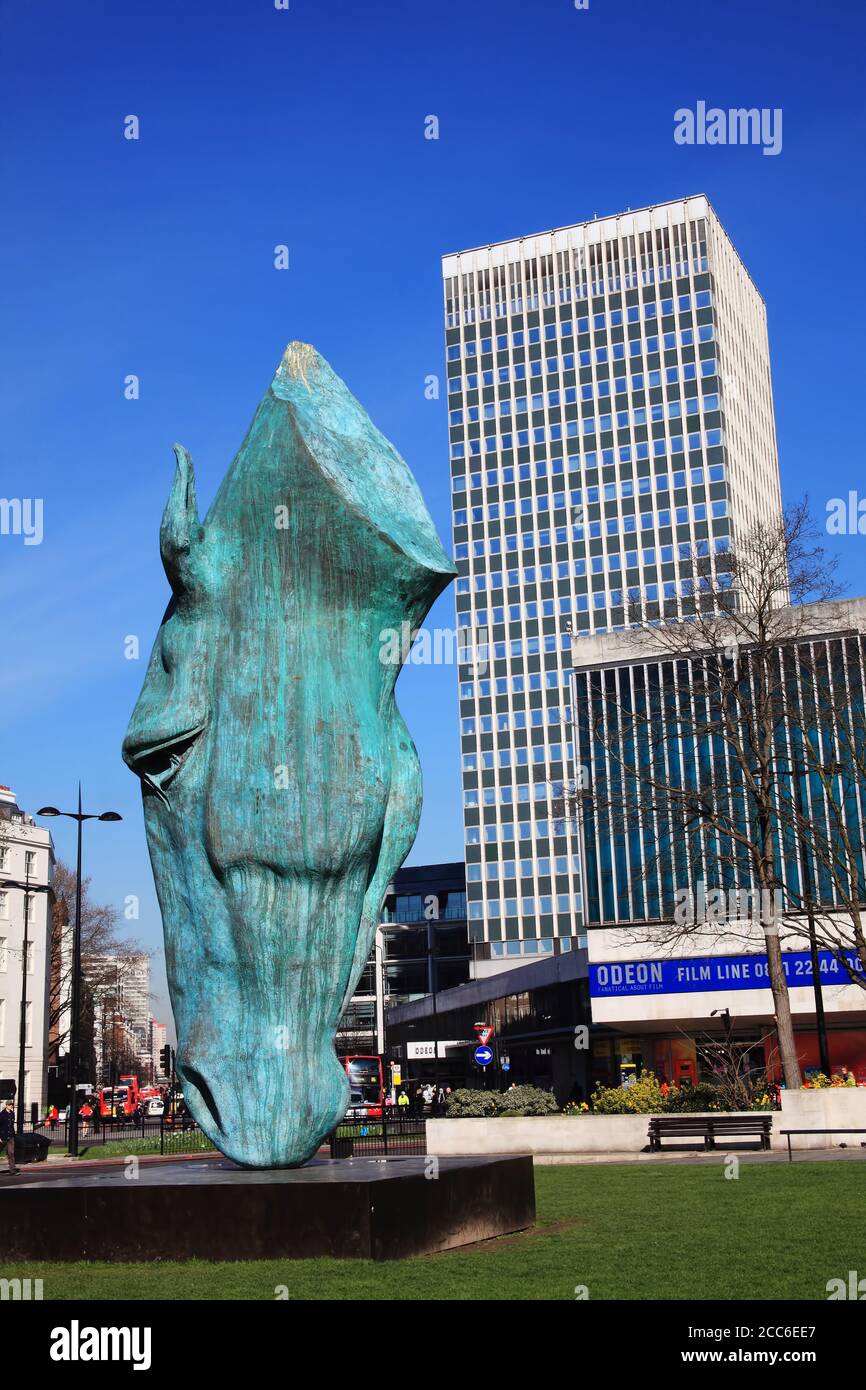 London, UK, Mar 19, 2011: Horse At Water sculpture equestrian statue by ...