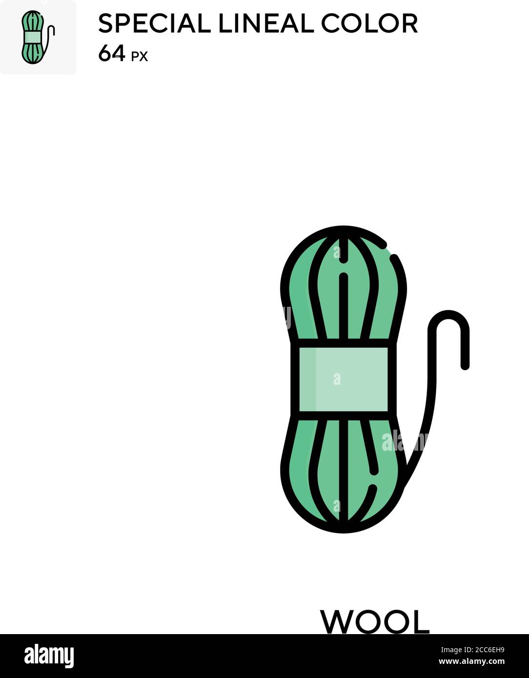 Wool soecial lineal color vector icon. Illustration symbol design template for web mobile UI ...