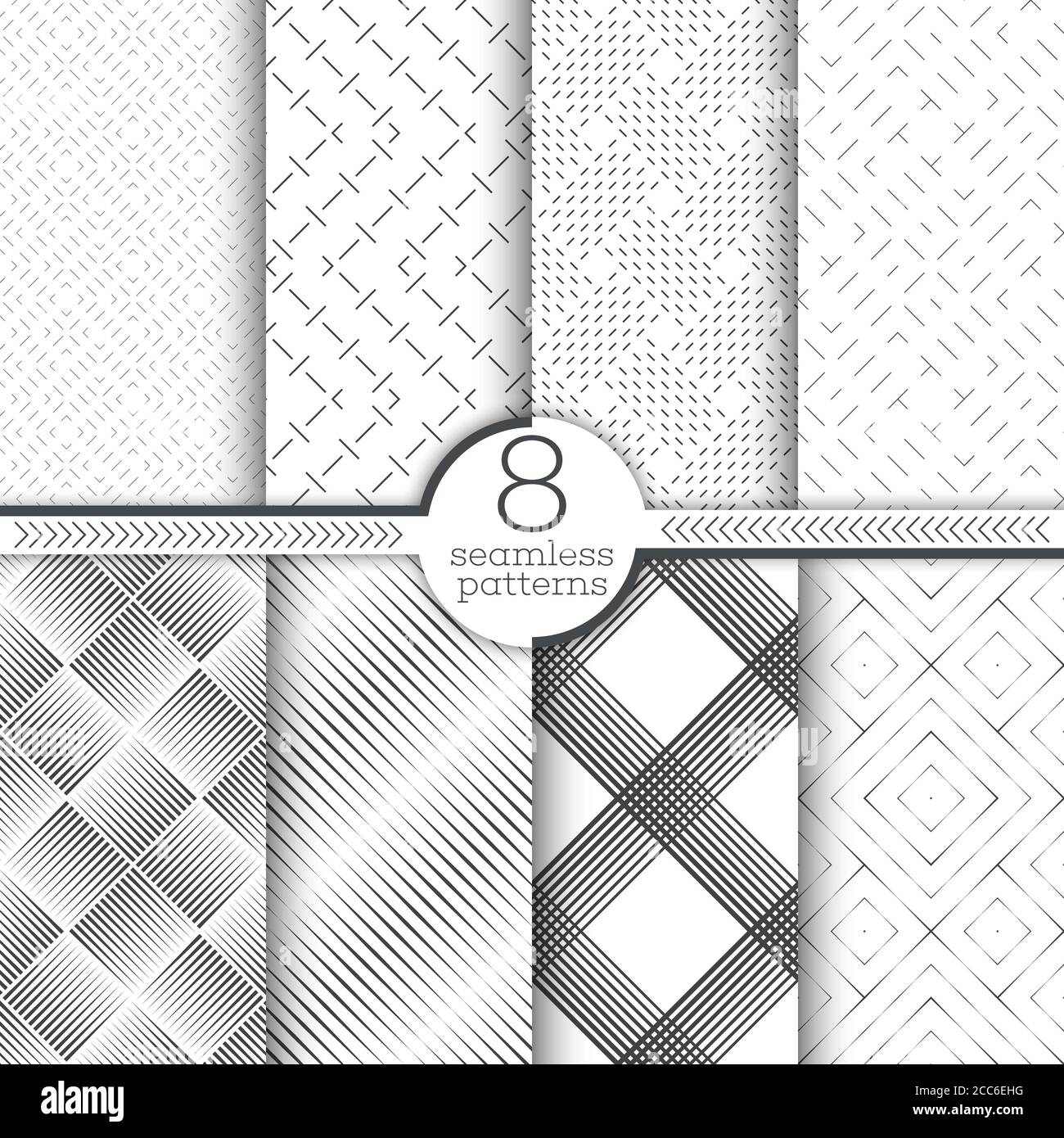 Set of seamless patterns. Modern stylish textures. Regularly repeating ...