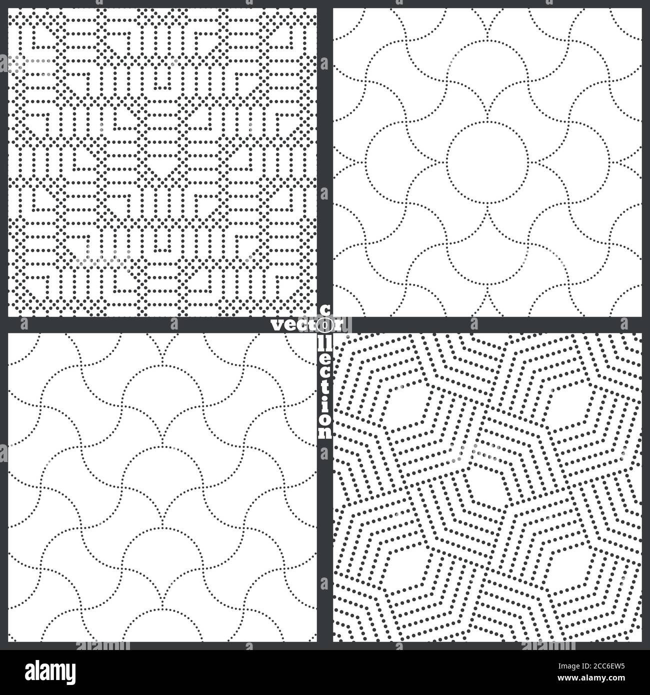 Set of vector seamless patterns. Modern stylish textures with small ...