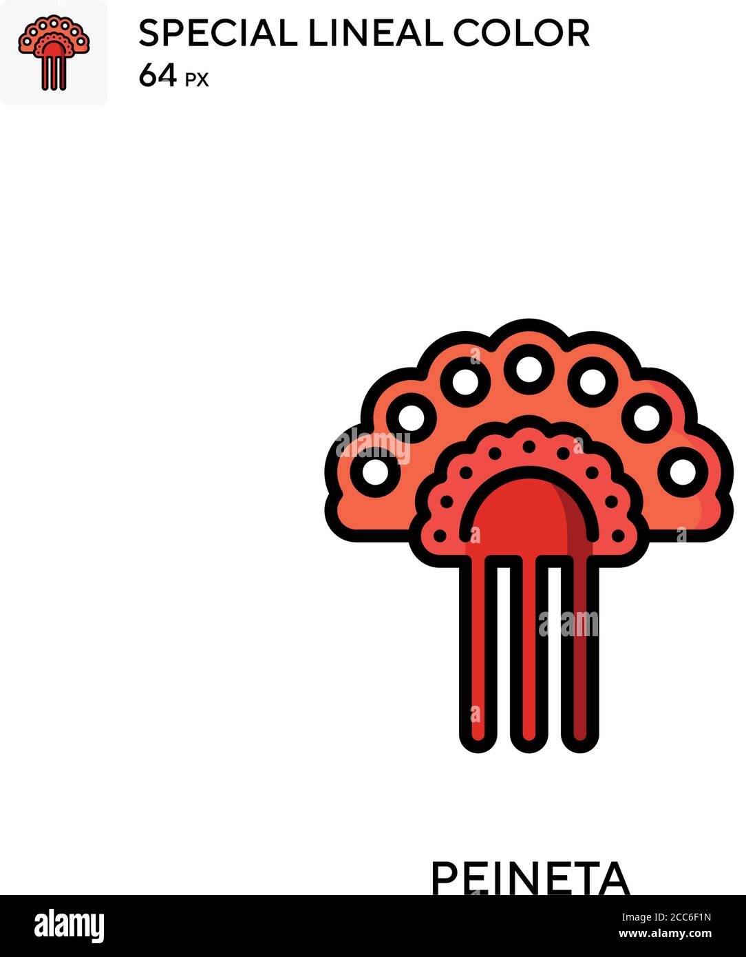 Peineta soecial lineal color vector icon. Illustration symbol design ...