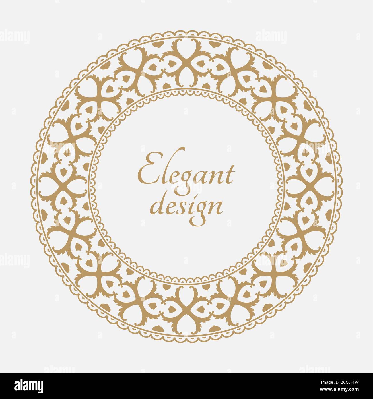 Circular arabic pattern. Round baroque ornament. Vintage frame ...