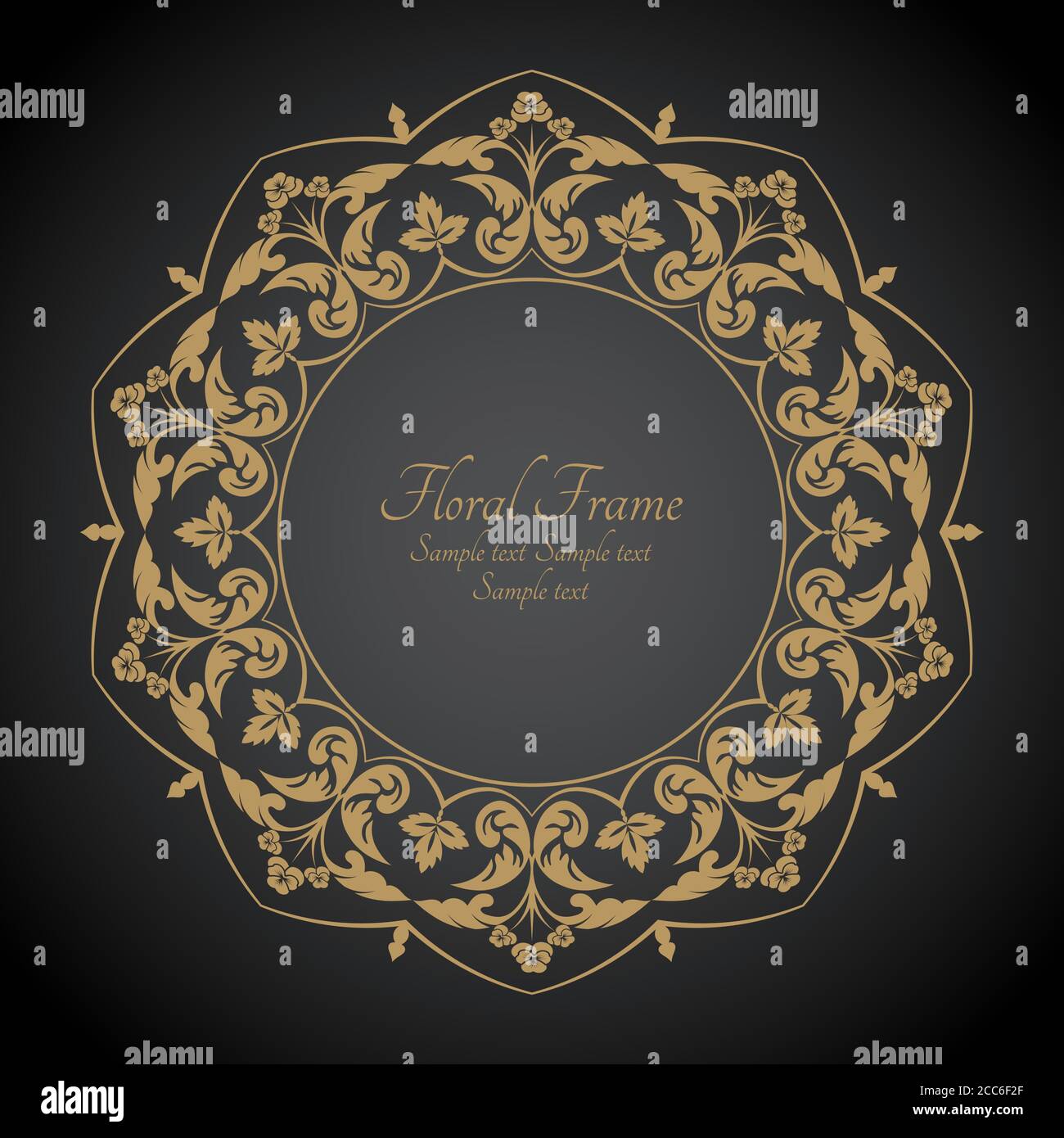 Circular arabic pattern. Round baroque ornament. Vintage frame ...