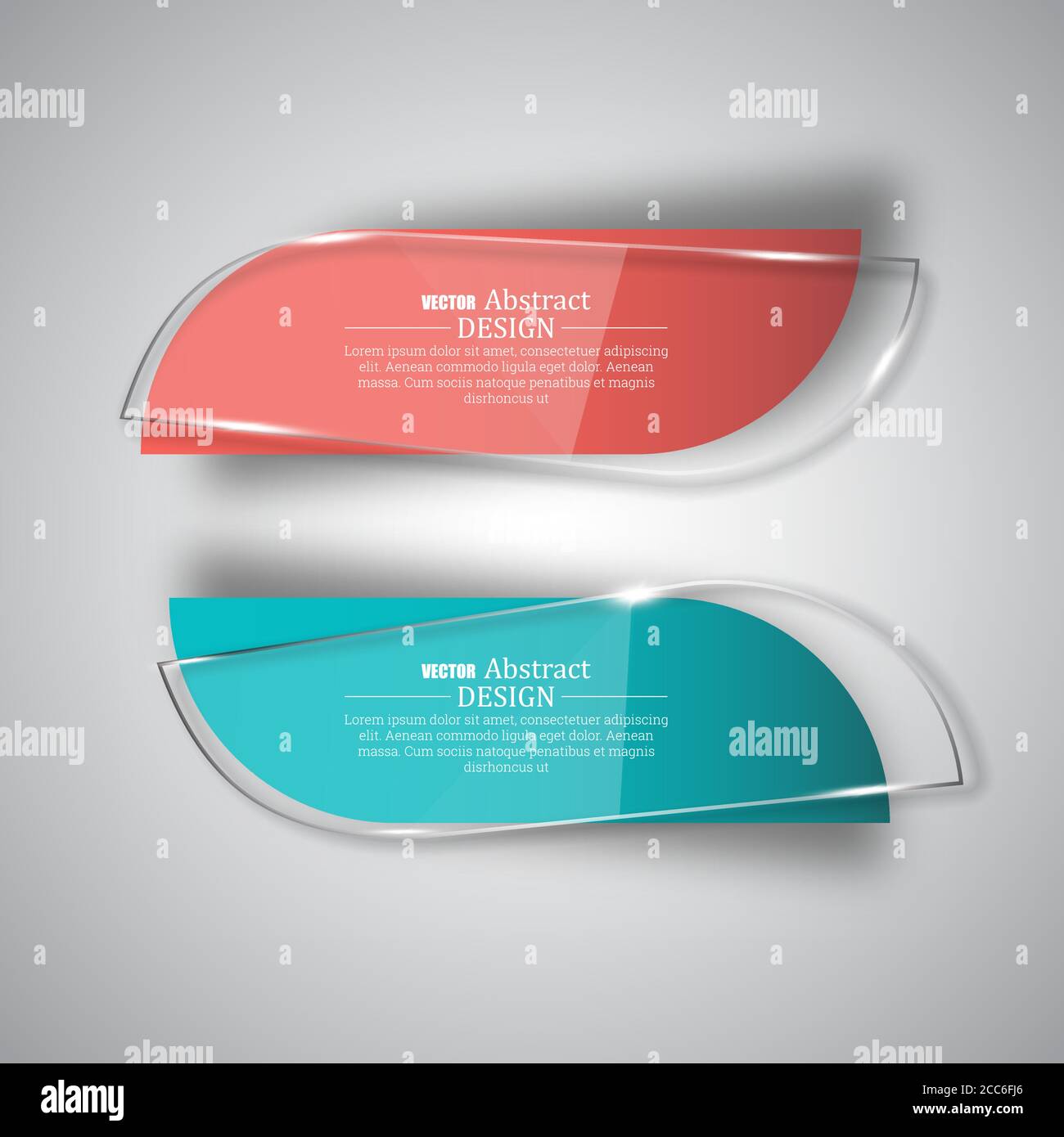 Set of the glass isolated banners. Abstract color transparent templates ...