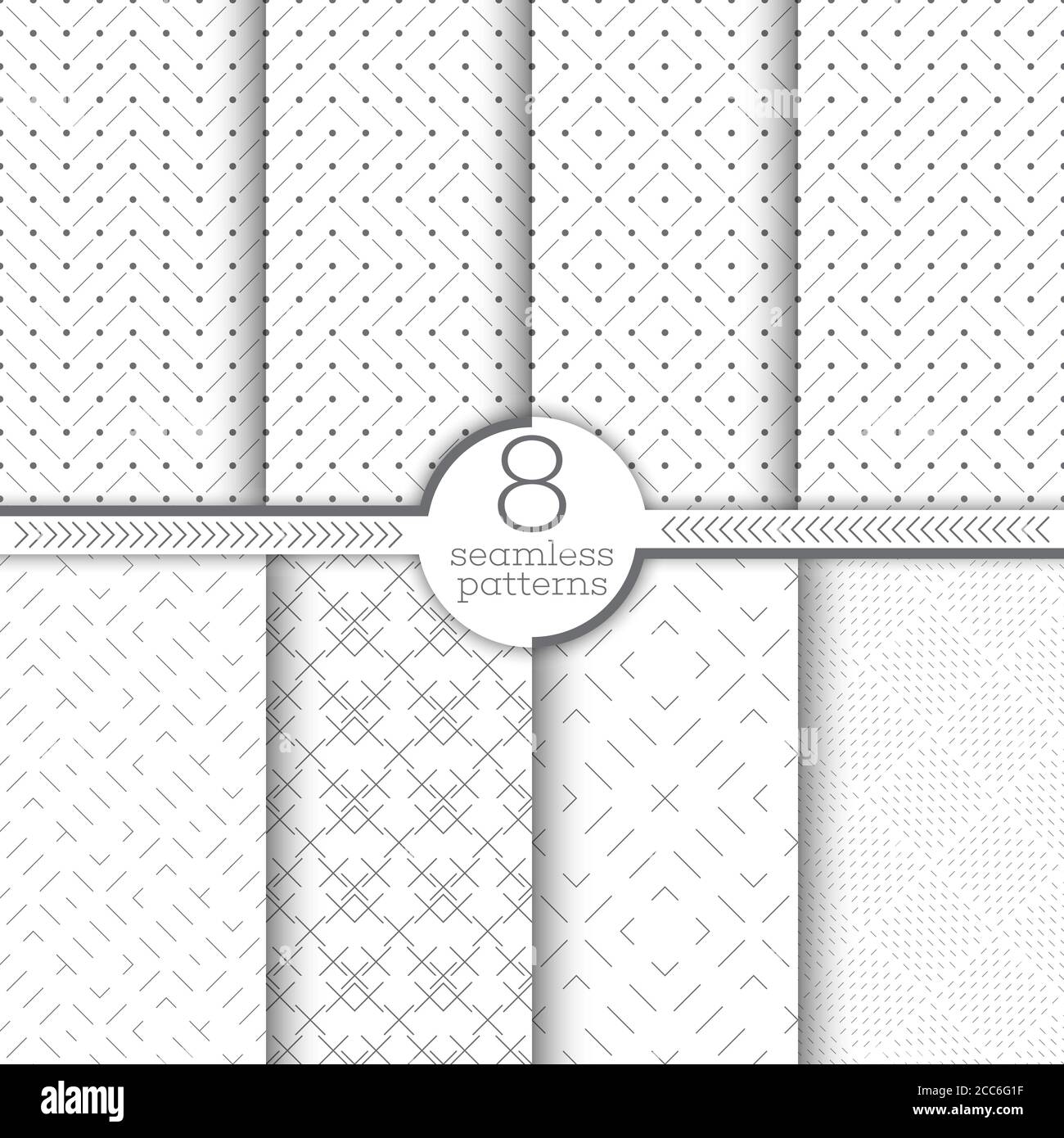 Set of seamless patterns. Modern stylish textures. Regularly repeating ...