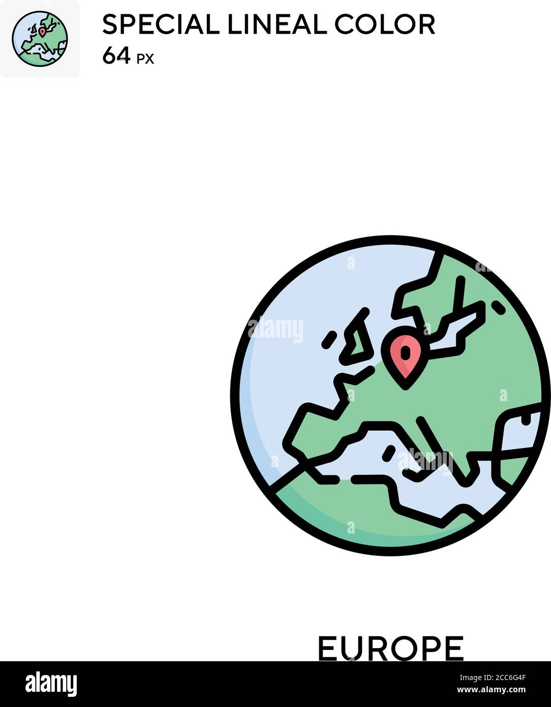 Europe soecial lineal color vector icon. Illustration symbol design ...