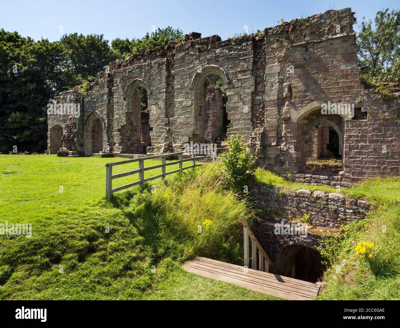 Ruins of Spofforth Castle a fortified house built against a rock ...