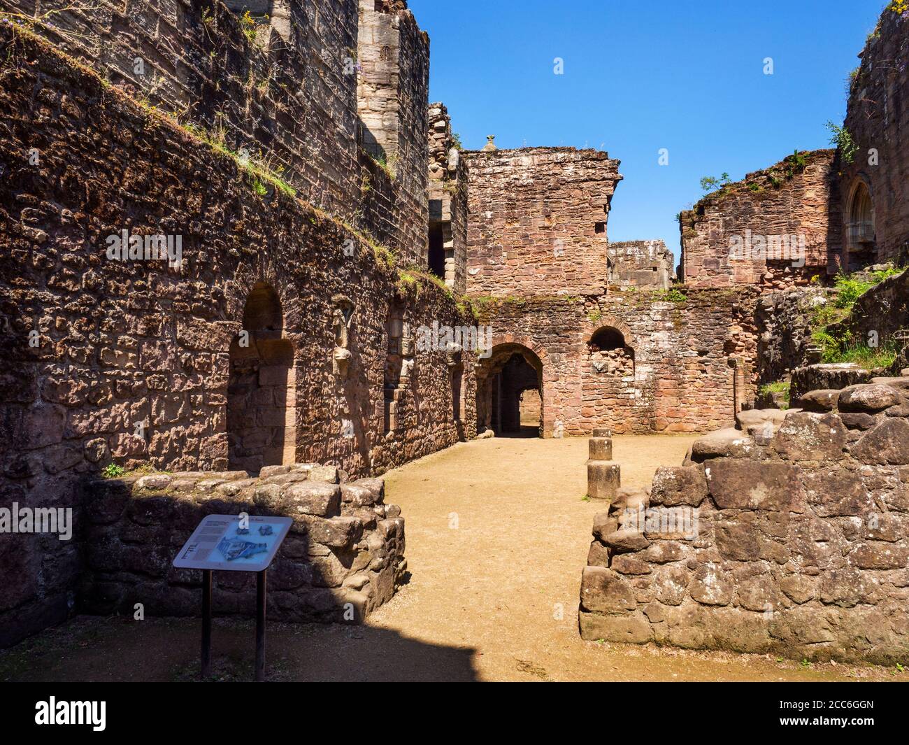 Ruins of Spofforth Castle a fortified house built against a rock ...