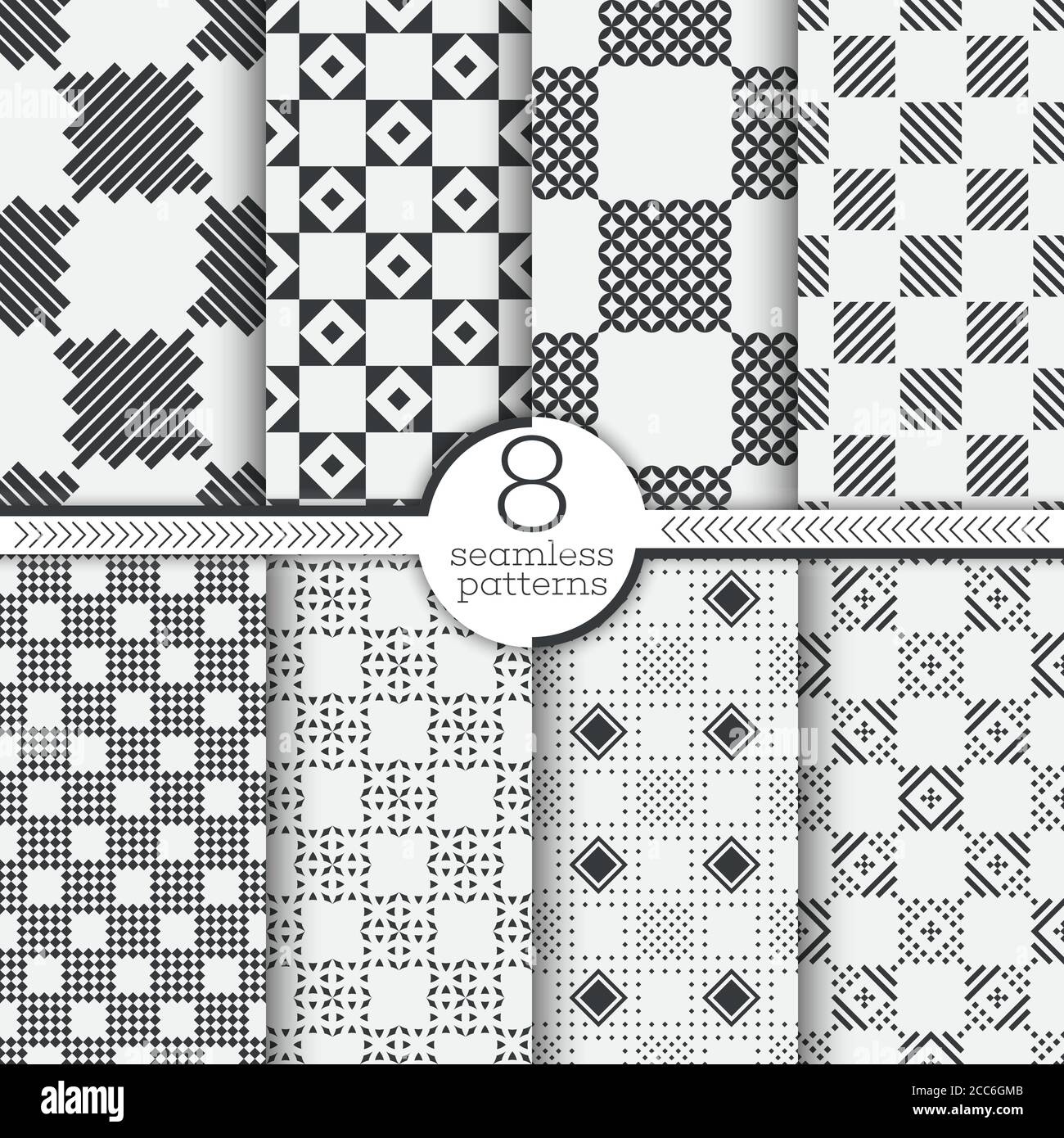 Set of checkered seamless patterns. Modern stylish plaid textures ...
