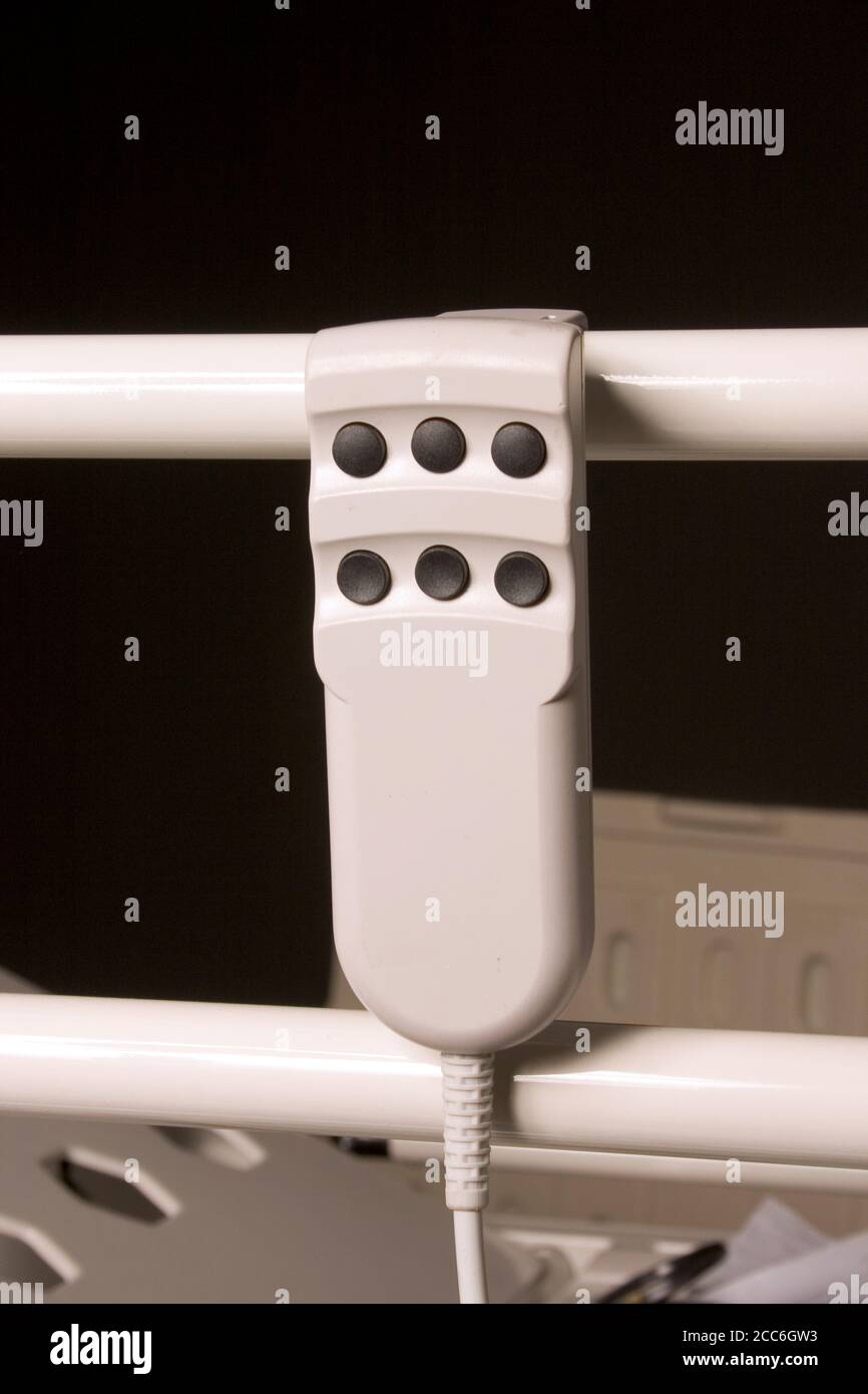 Hospital bed remote control unit with cable. Services technology of ...