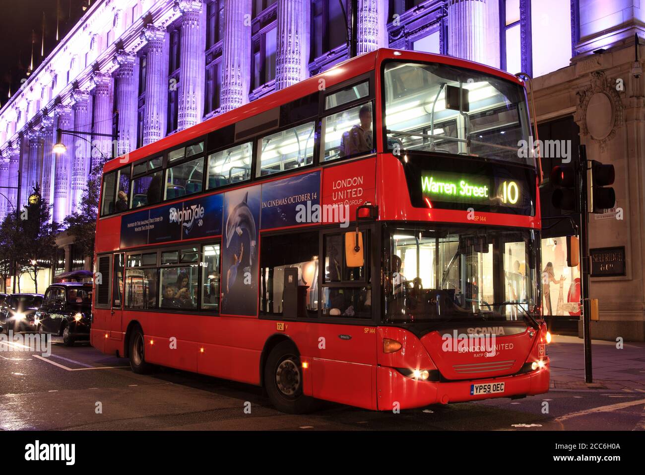 London, UK, Oct 6, 2011: No 10 London red double decker Routemaster ...