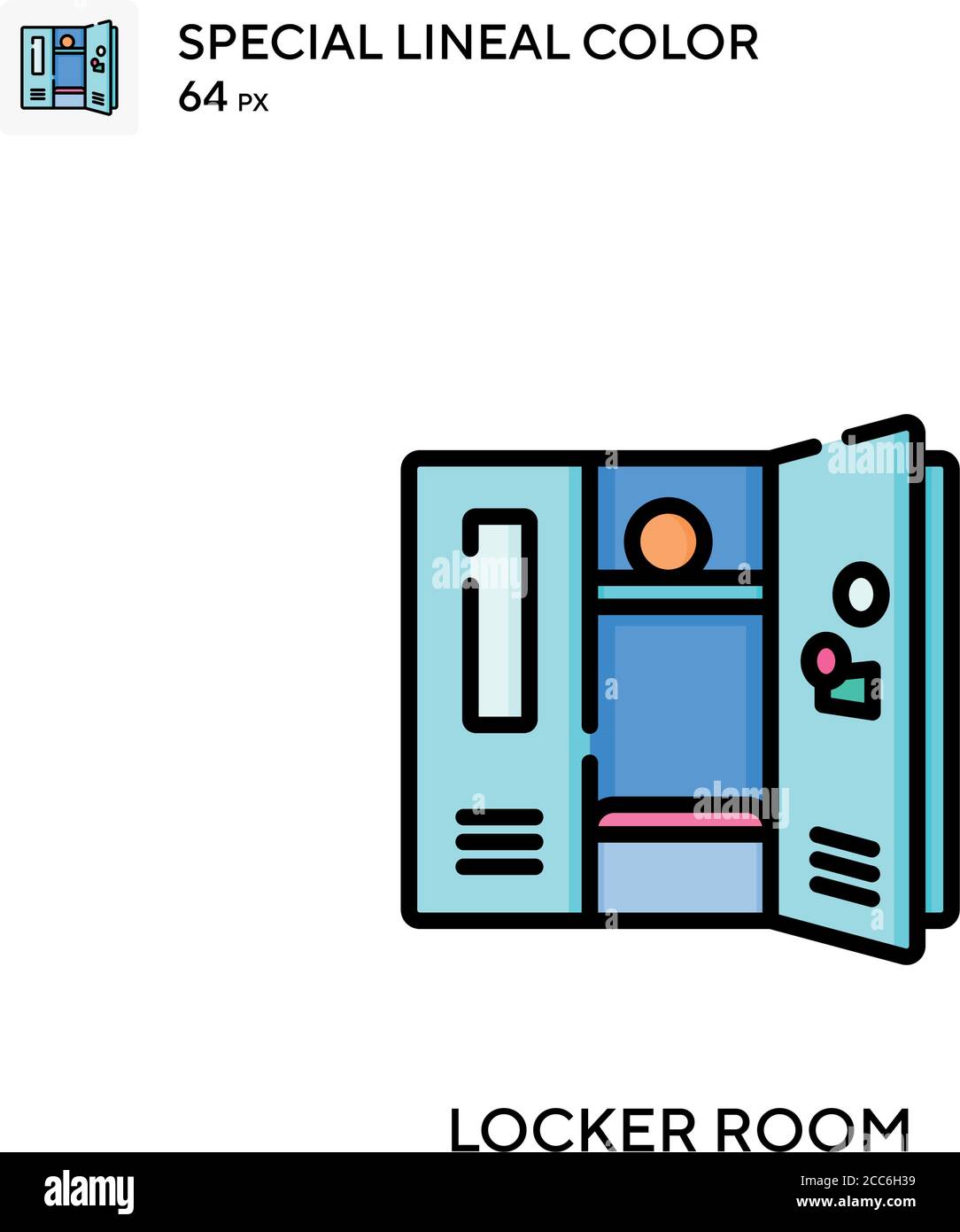 Locker room soecial lineal color vector icon. Illustration symbol ...