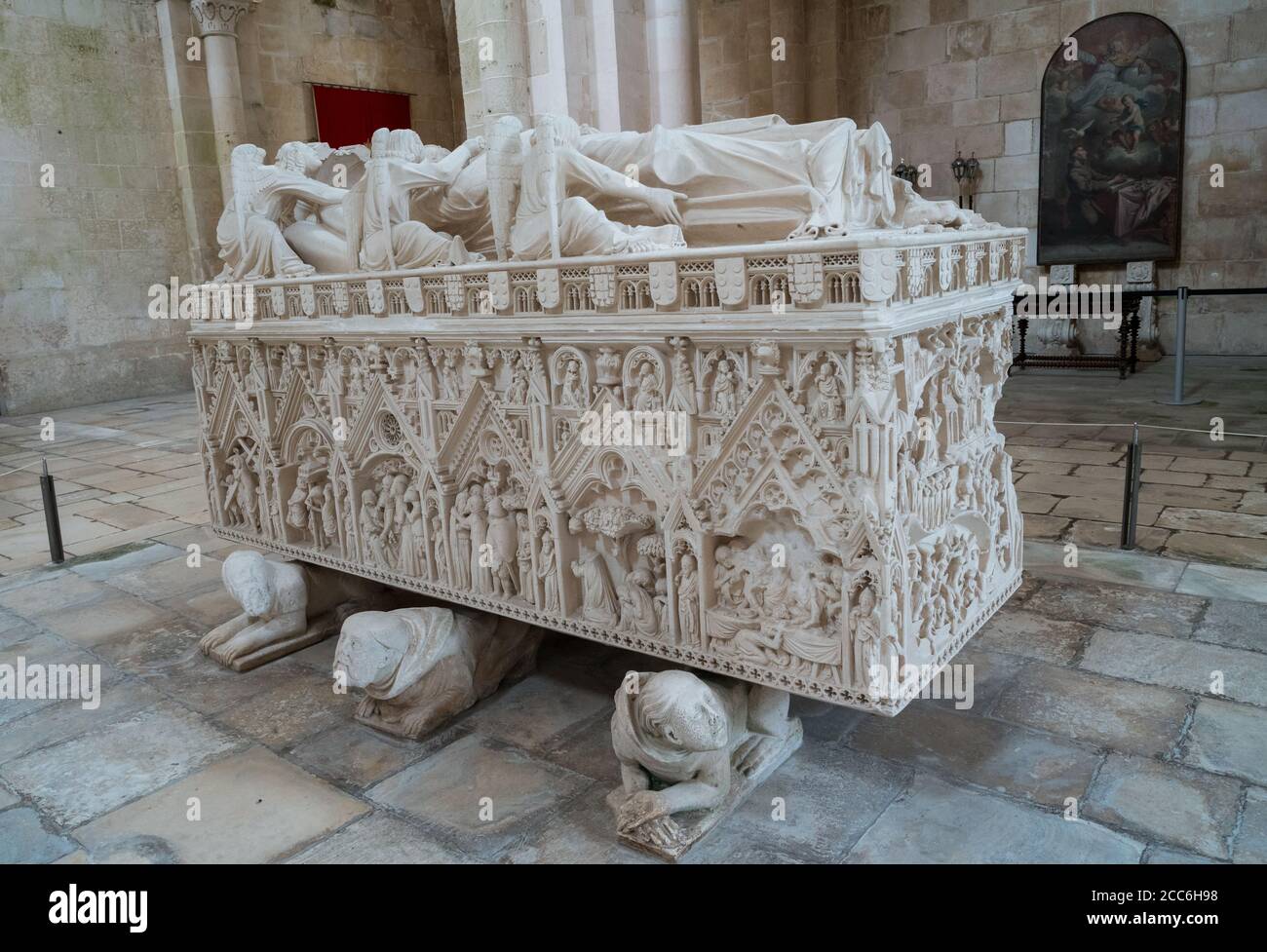 Tomb of Dona Ines de Castro in the Monastery Santa Maria de Alcobaça ...