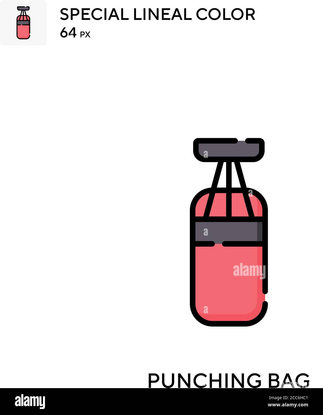 Punching bag soecial lineal color vector icon. Illustration symbol design template for web ...