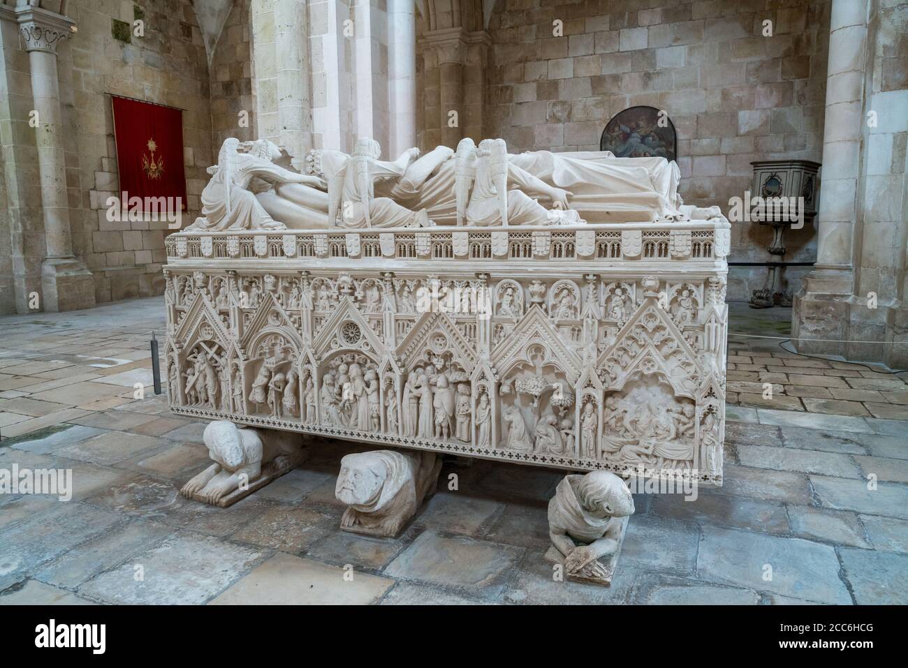 Tomb of Dona Ines de Castro in the Monastery Santa Maria de Alcobaça ...