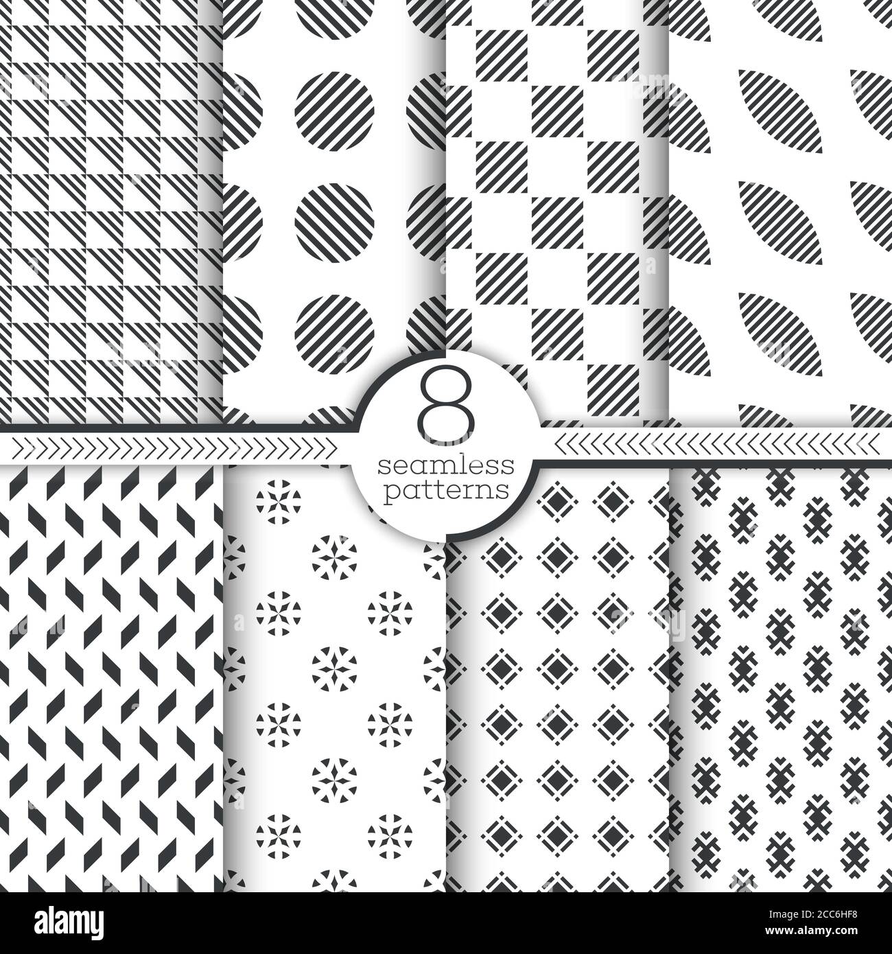 Set of vector seamless patterns. Classical stylish textures. Regularly ...