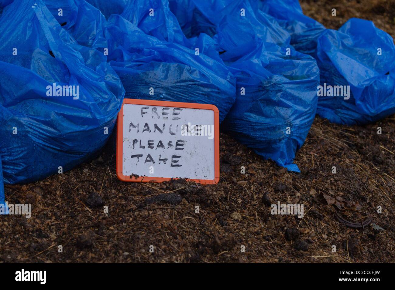 Well rotted horse manure from a riding stable bagged up and offered ...