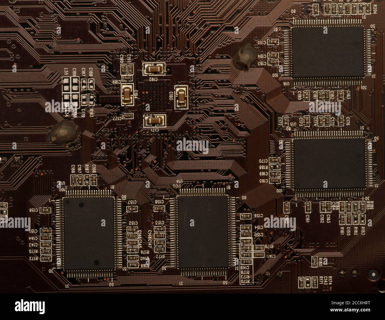 Closeup on electronic devices on boards, background images. Electronic ...