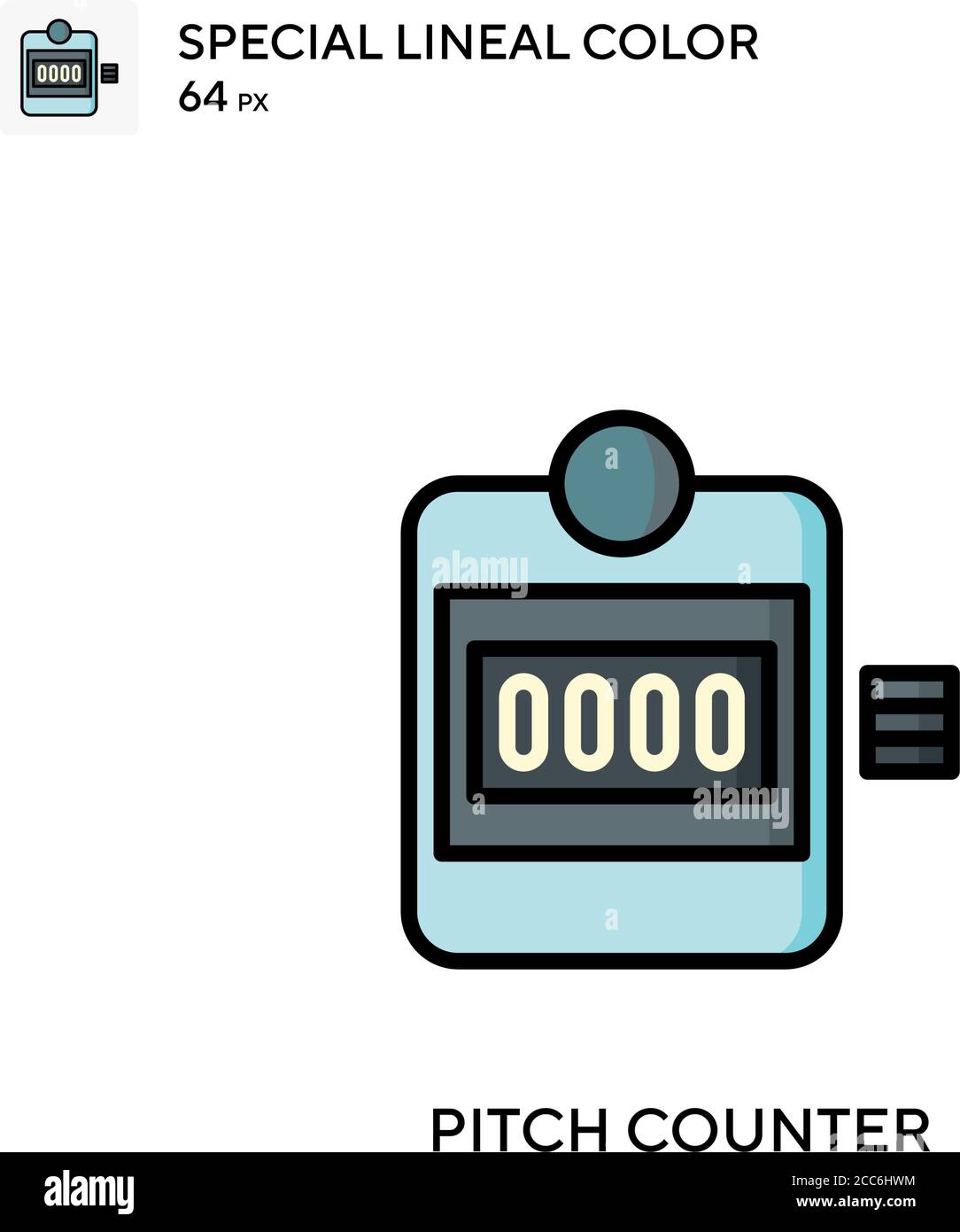 Pitch counter soecial lineal color vector icon. Illustration symbol ...