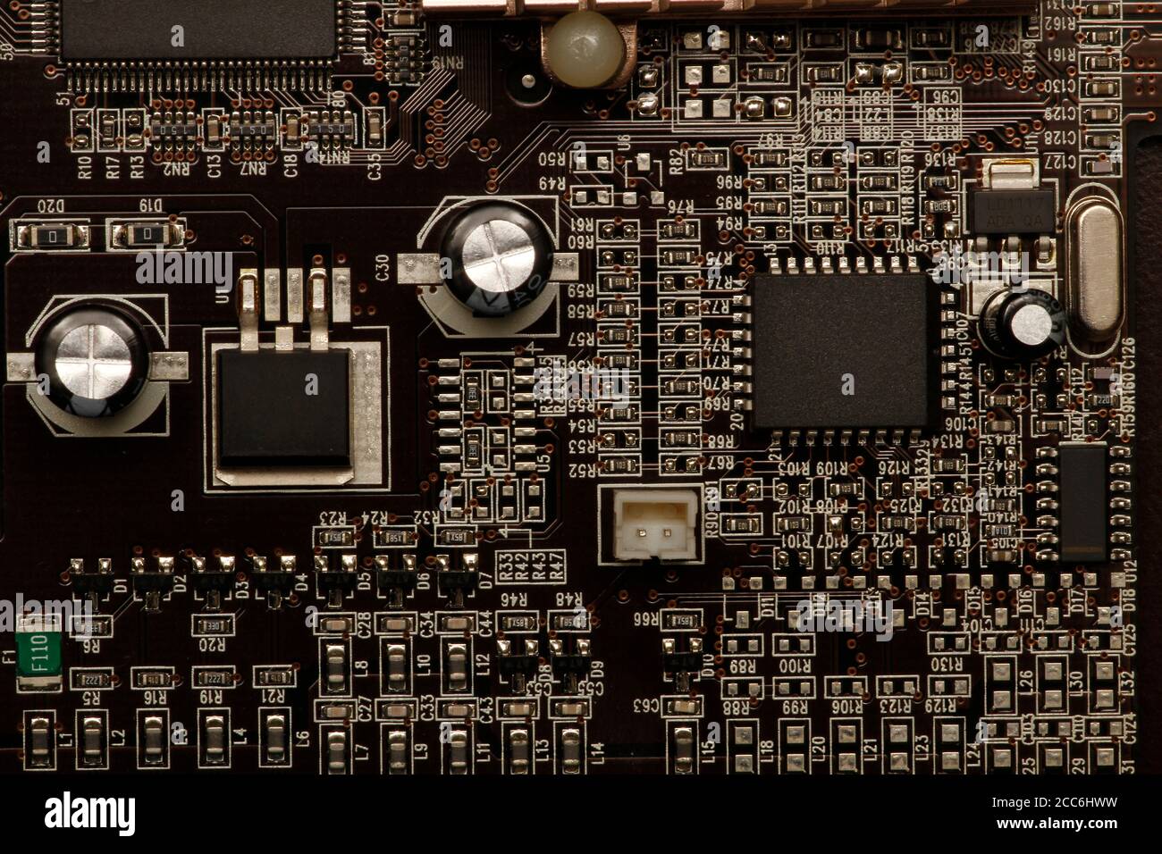 Closeup on electronic devices on boards, background images. Electronic ...