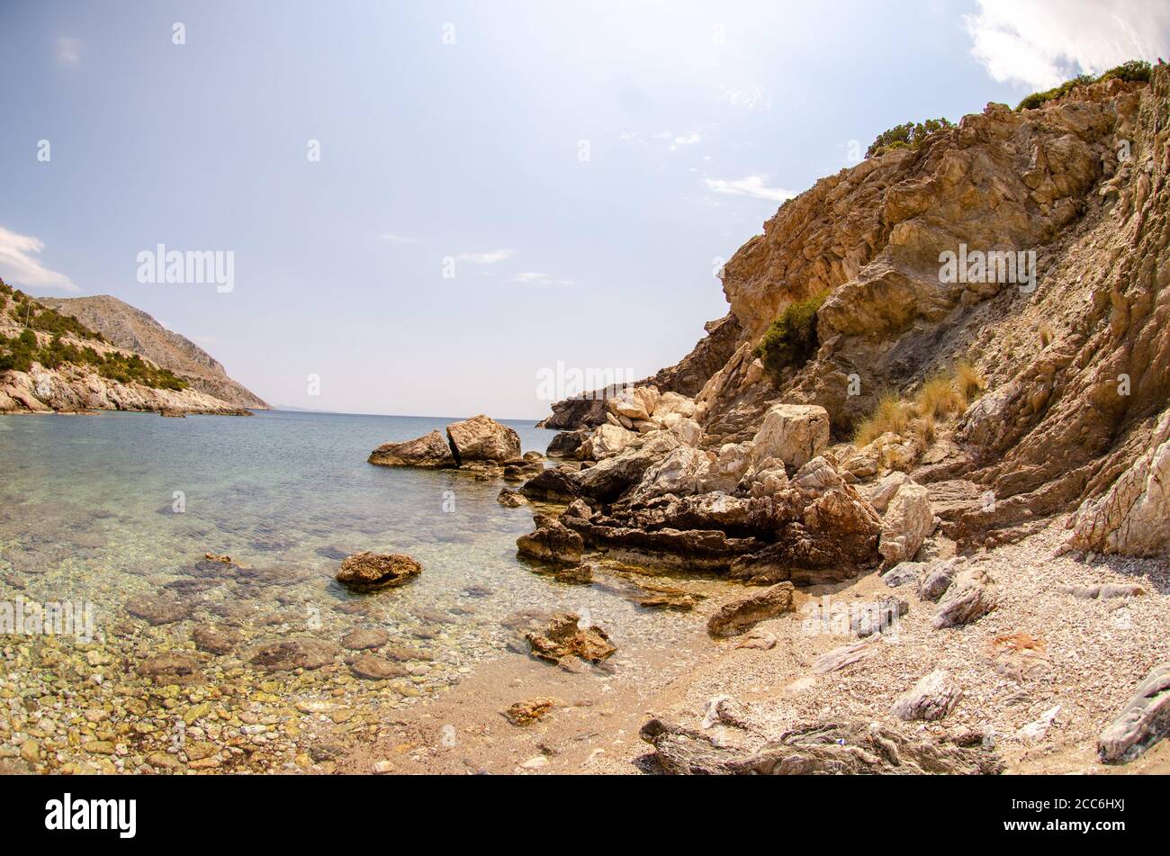 rocky beach in Greece Anavyssos Stock Photo - Alamy