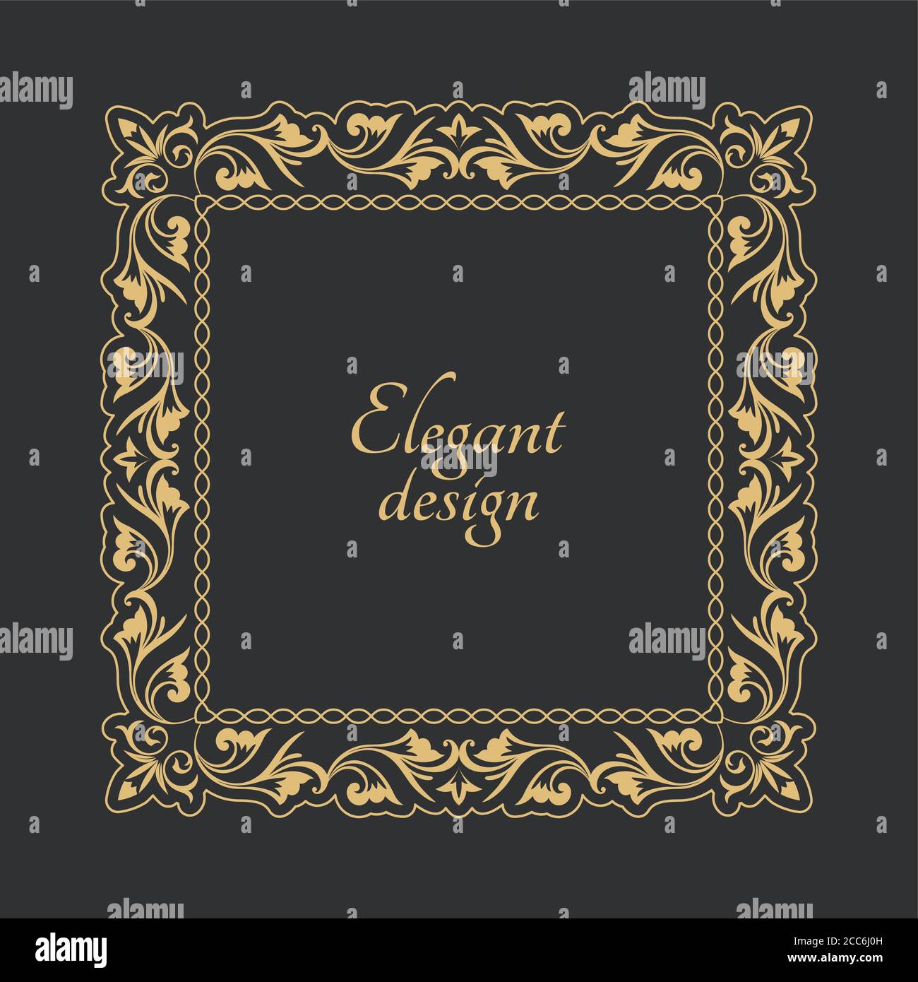 Vintage gold frame in Baroque style. Decorative ancient ornament. A ...