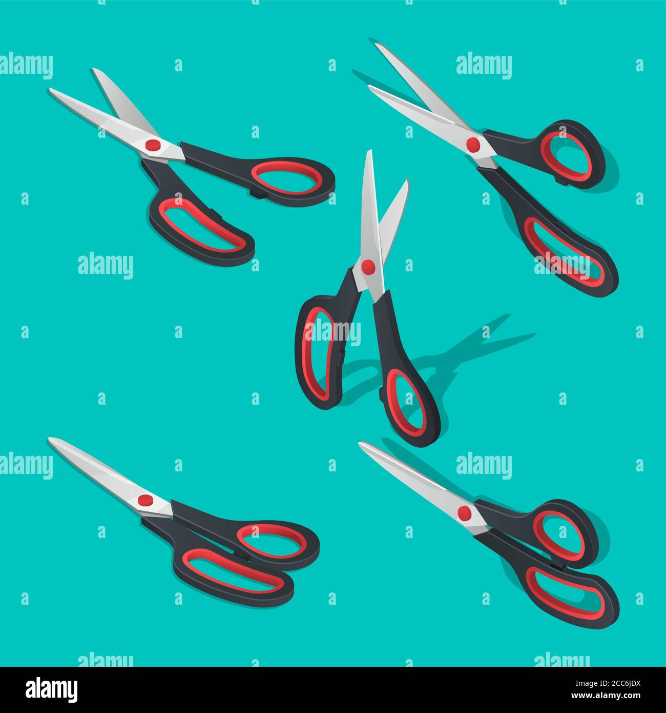 A set of scissors with a shadow. Open and close tools. Office ...