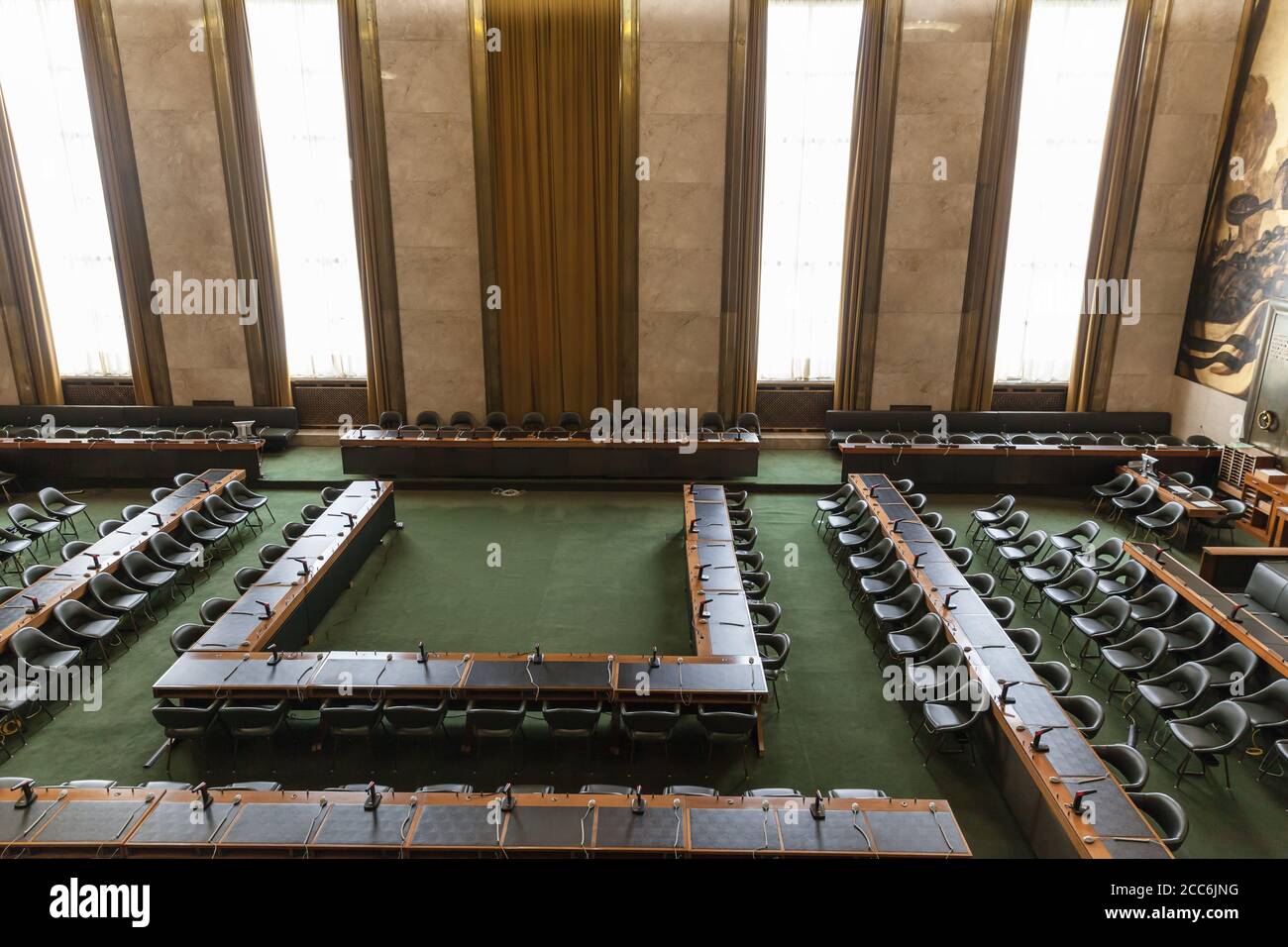 Geneva, Switzerland - August 23, 2014 - Council Chamber in UN Geneva ...