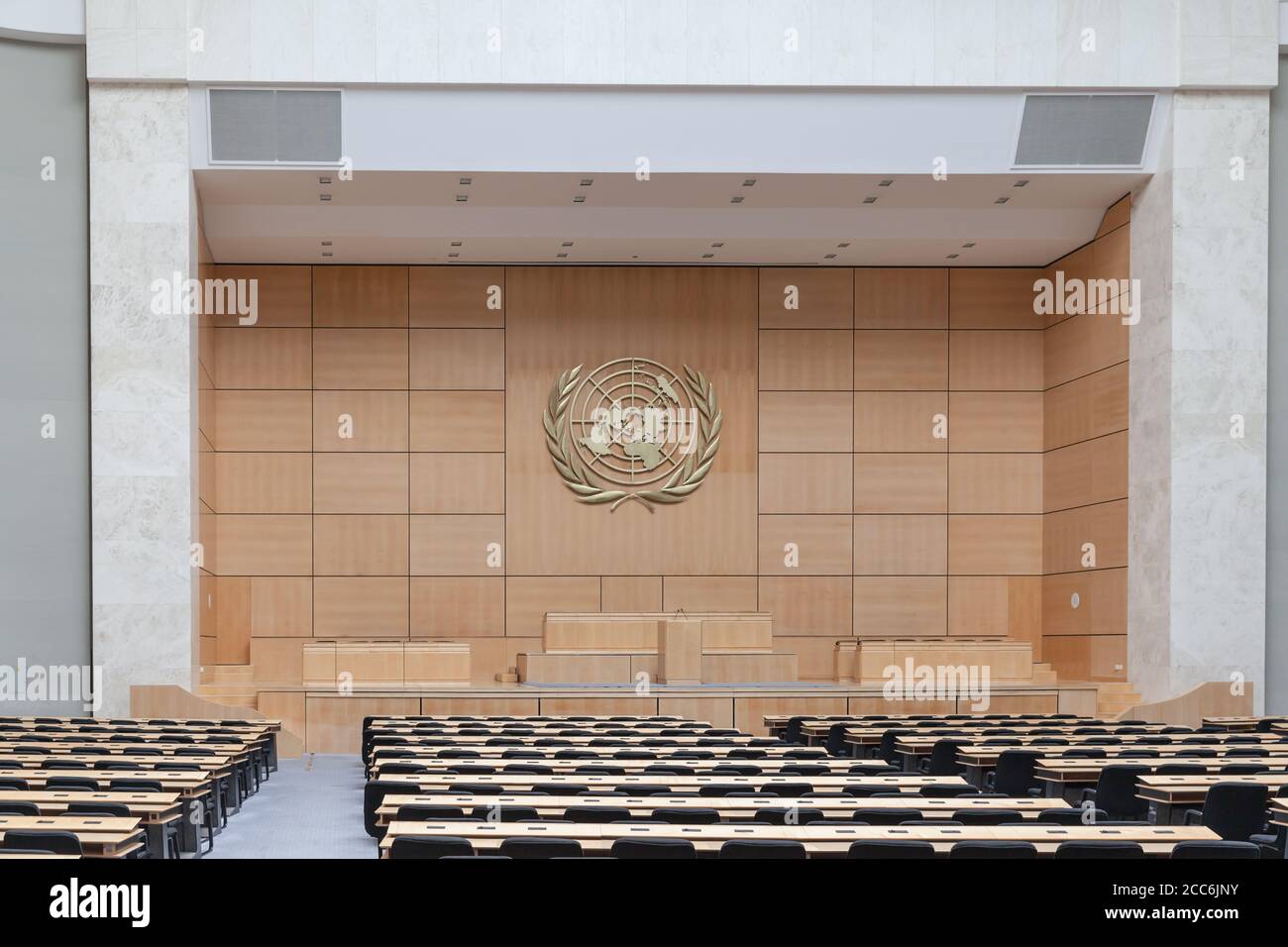 Geneva, Switzerland - August 23, 2014 - The assembly hall in United ...