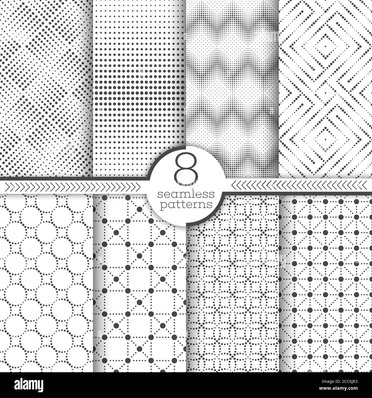 Set of vector seamless patterns. Modern stylish textures with small ...