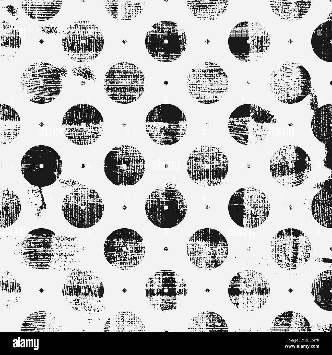 Textured abstract pattern with element of disc. Square black and white ...