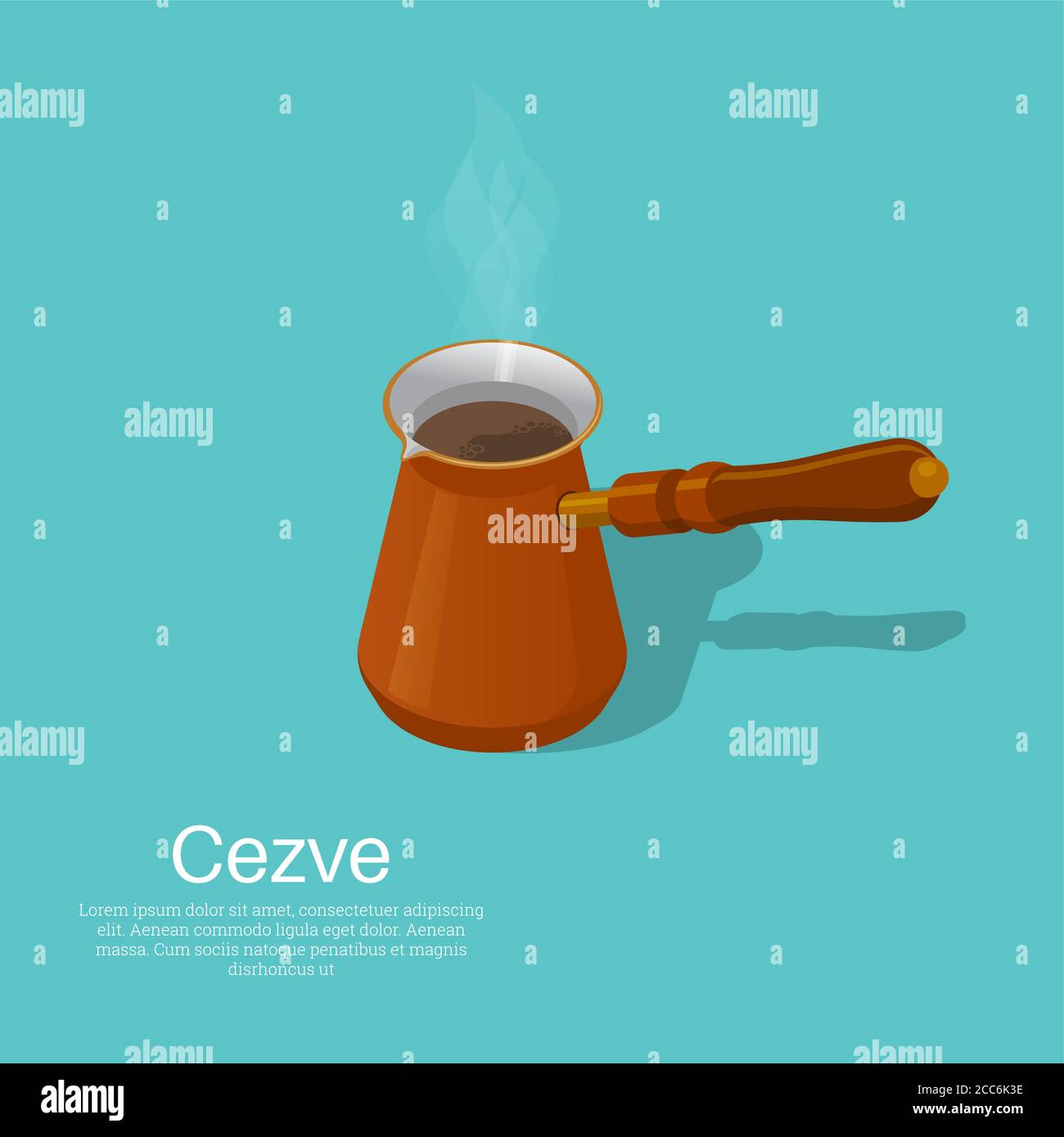 Cezve.The vector isolated 3D illustration. Isometry. An element for ...