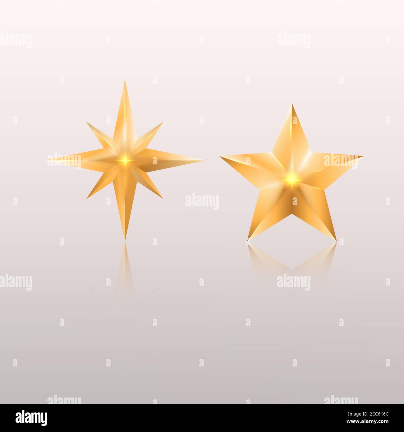 Set of gold festive stars. The isolated realistic elements for design ...
