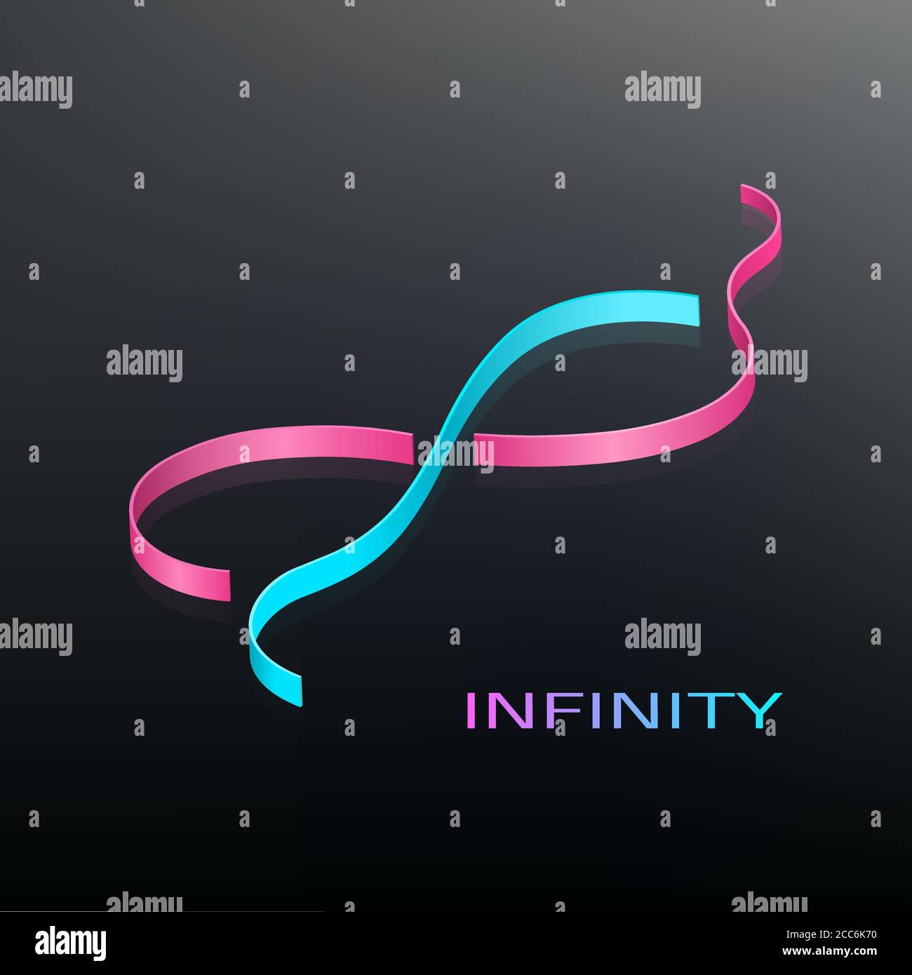 Multi-colored sign infinity against a dark background. Logo.3D. The ...