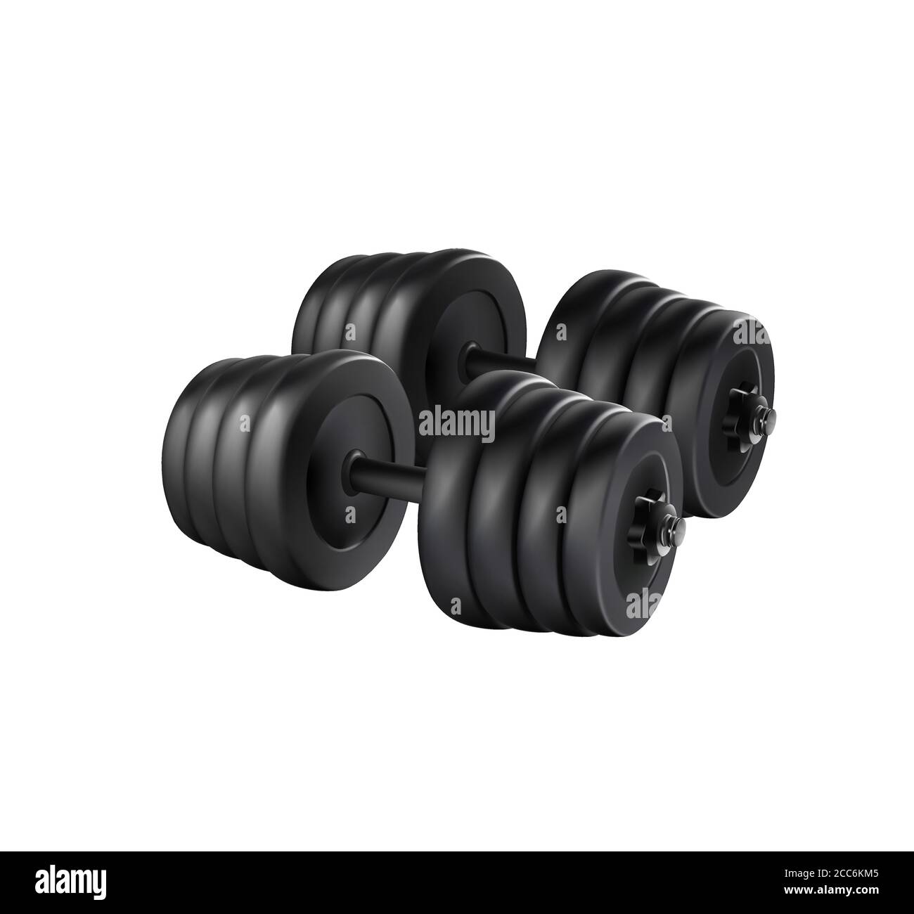 Dumbbell adjustable disc isolated vector. realistic fitness weight ...