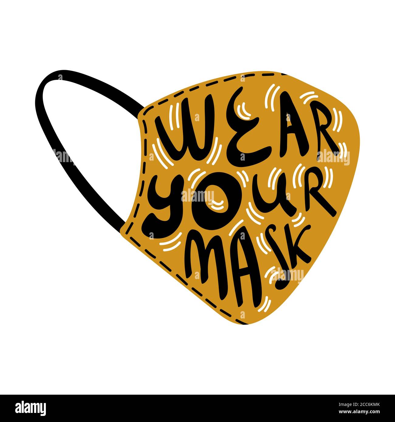 Wear your mask creative concept with lettering inside. Vector ...
