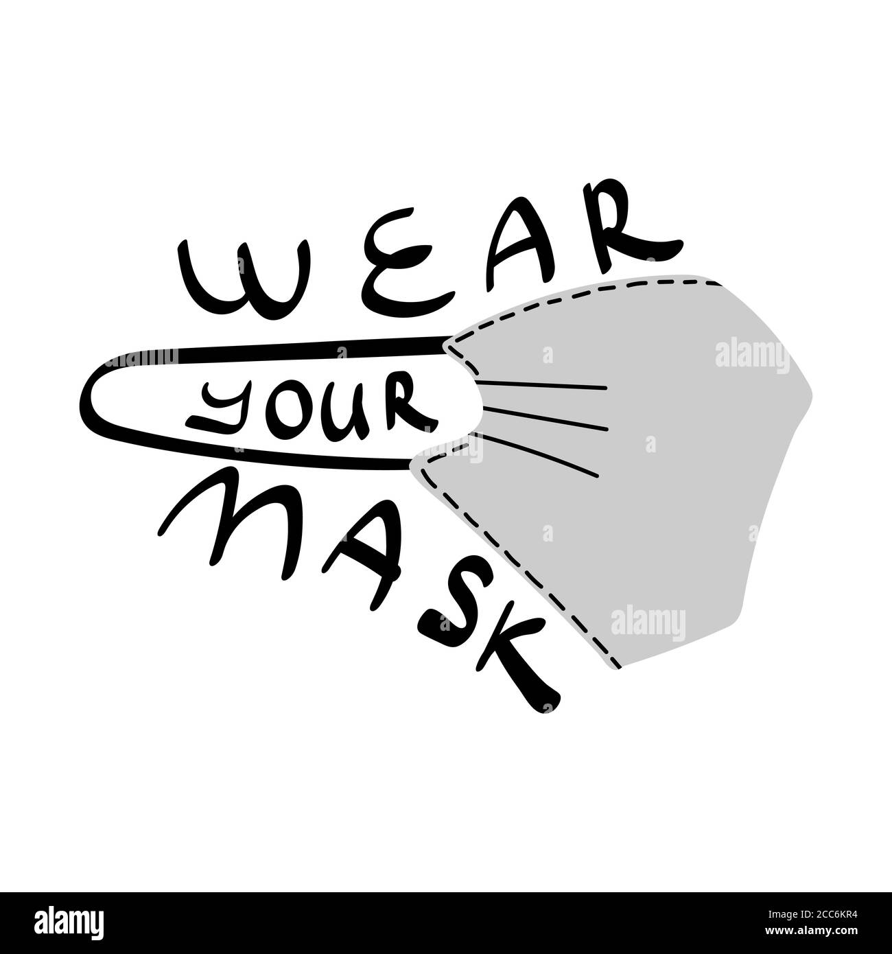 Wear your mask creative concept with lettering. Vector illustration ...