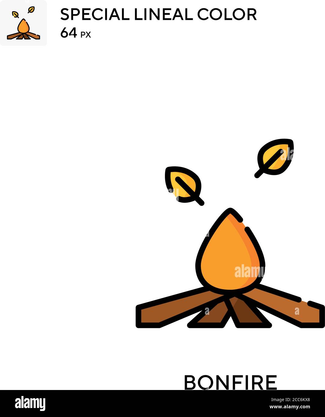 Bonfire soecial lineal color vector icon. Illustration symbol design ...