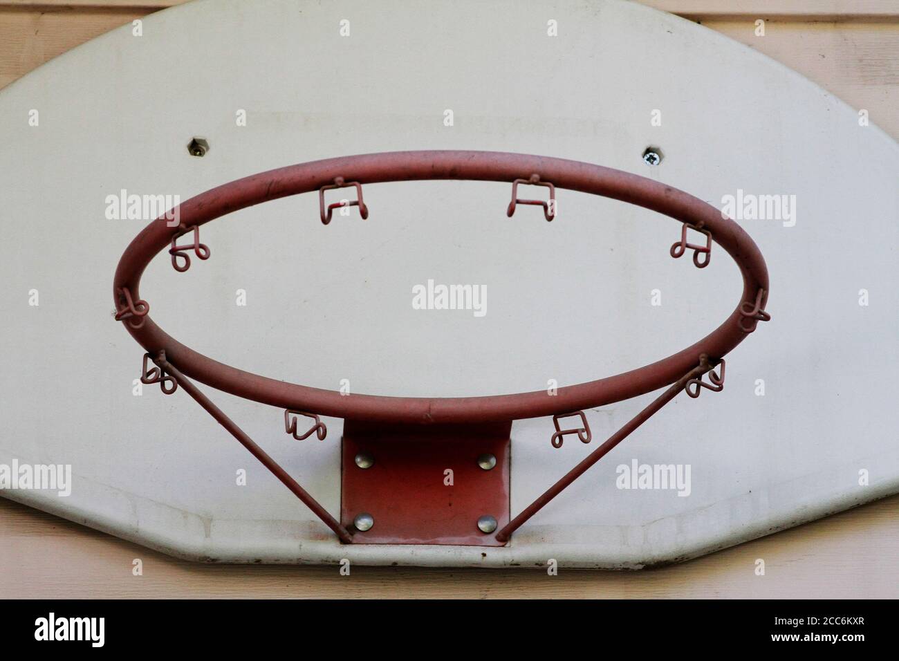 Old basketball backboard and basket. Deserted basketball backboard on a ...